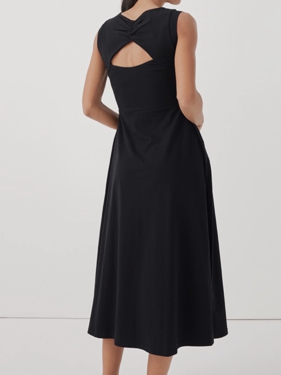 Pact | Dresses | Pact Organic Cotton Twist Back Midi Dress Black Small ...